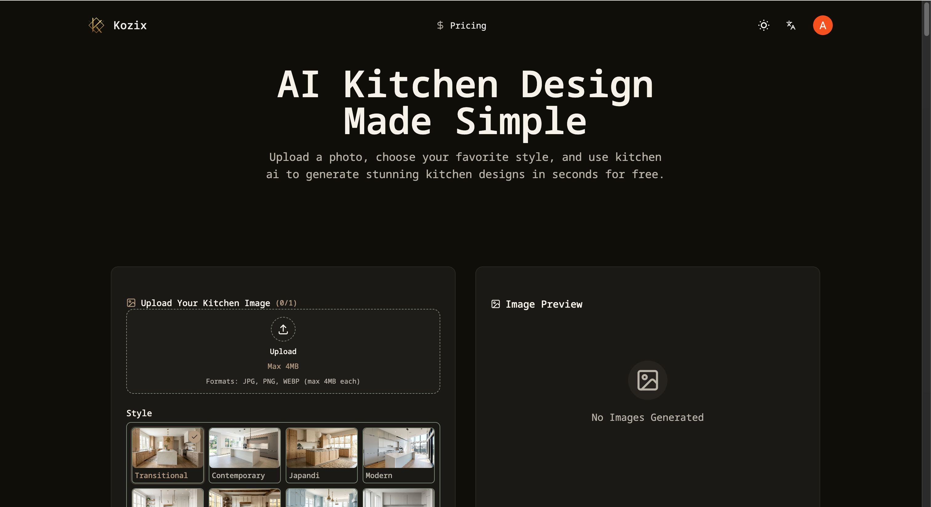 AI Kitchen Design & Kitchen AI Generator | Kozix